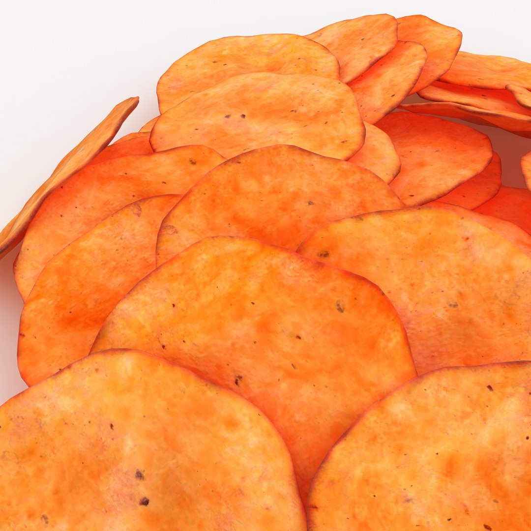 realistic potato chip 4 3d model