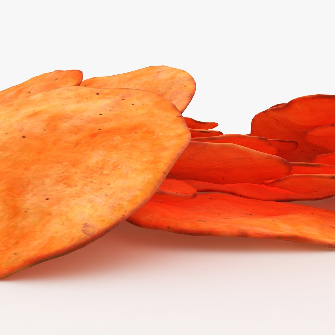 realistic potato chip 4 3d model