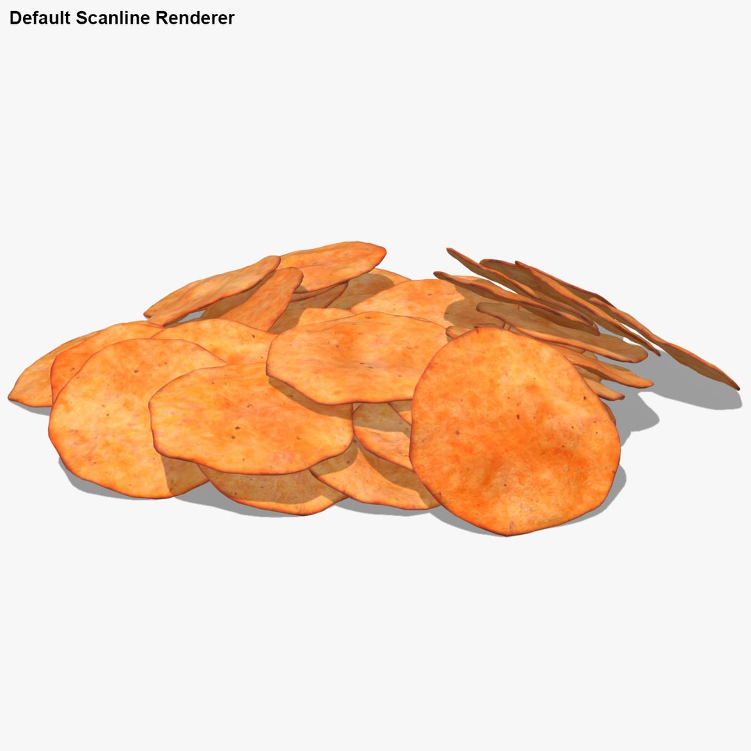 realistic potato chip 4 3d model