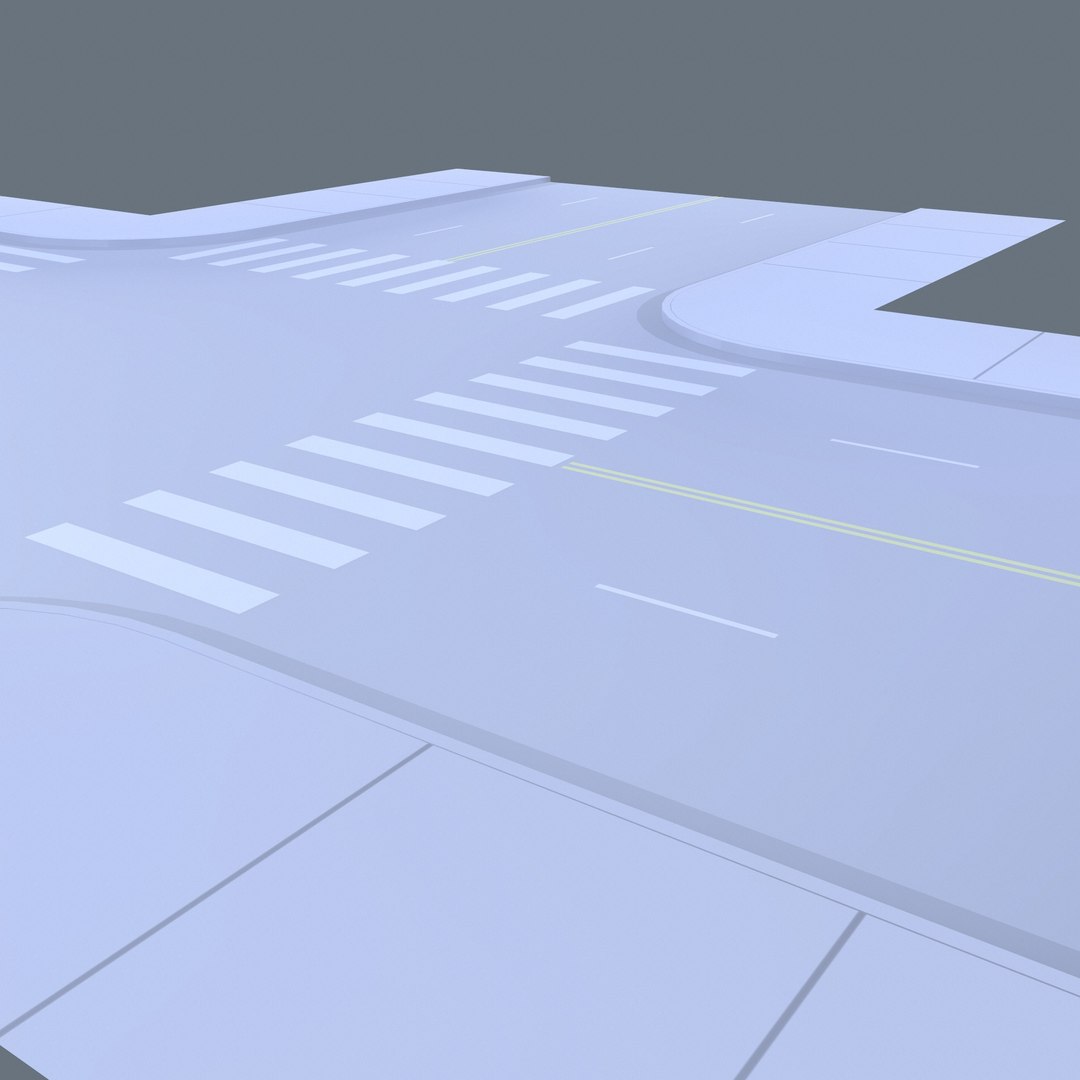 3D Street Straight Intersection - TurboSquid 1437447
