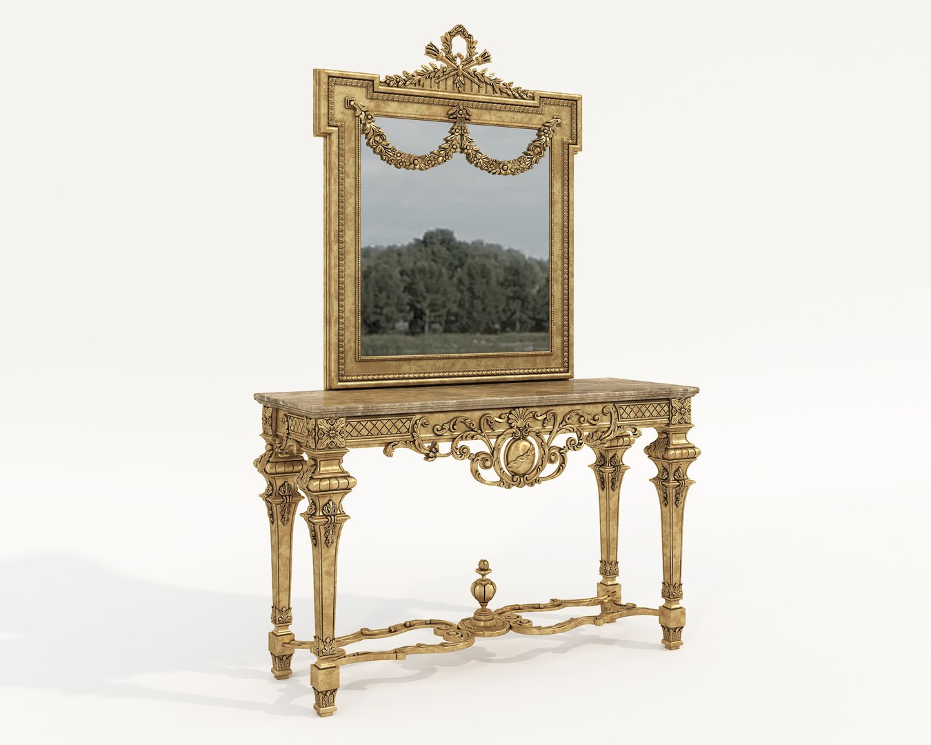 Classic European Style Console Table 9 Model - TurboSquid 2410352