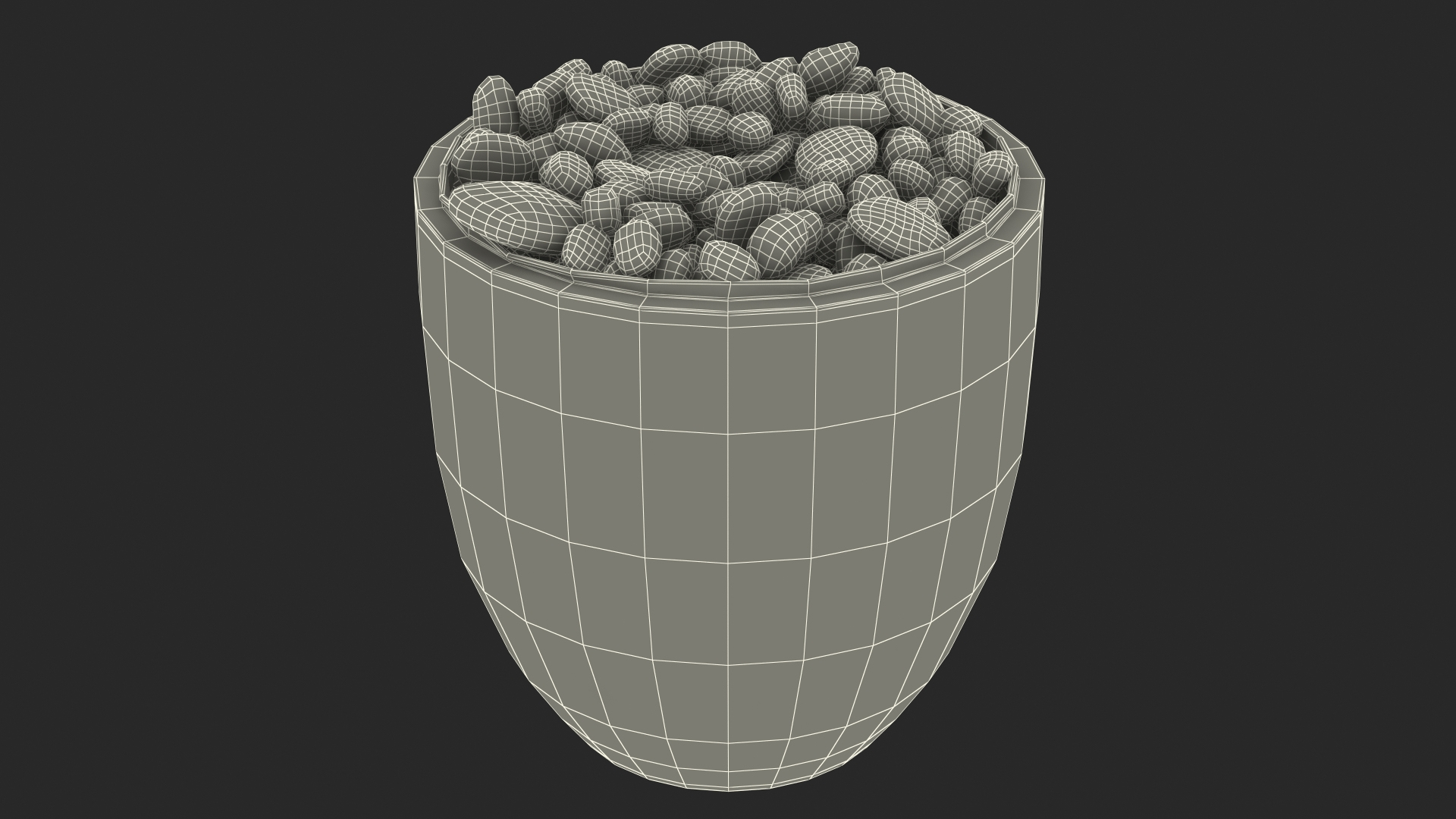 3D Tree Pot with Decorative Pebble - TurboSquid 1718258