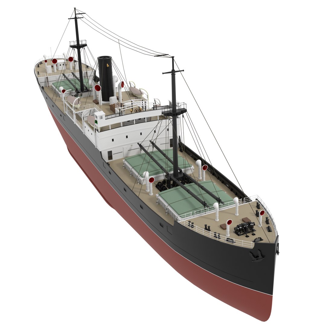 3D Merchant Steam Ship - TurboSquid 1721606