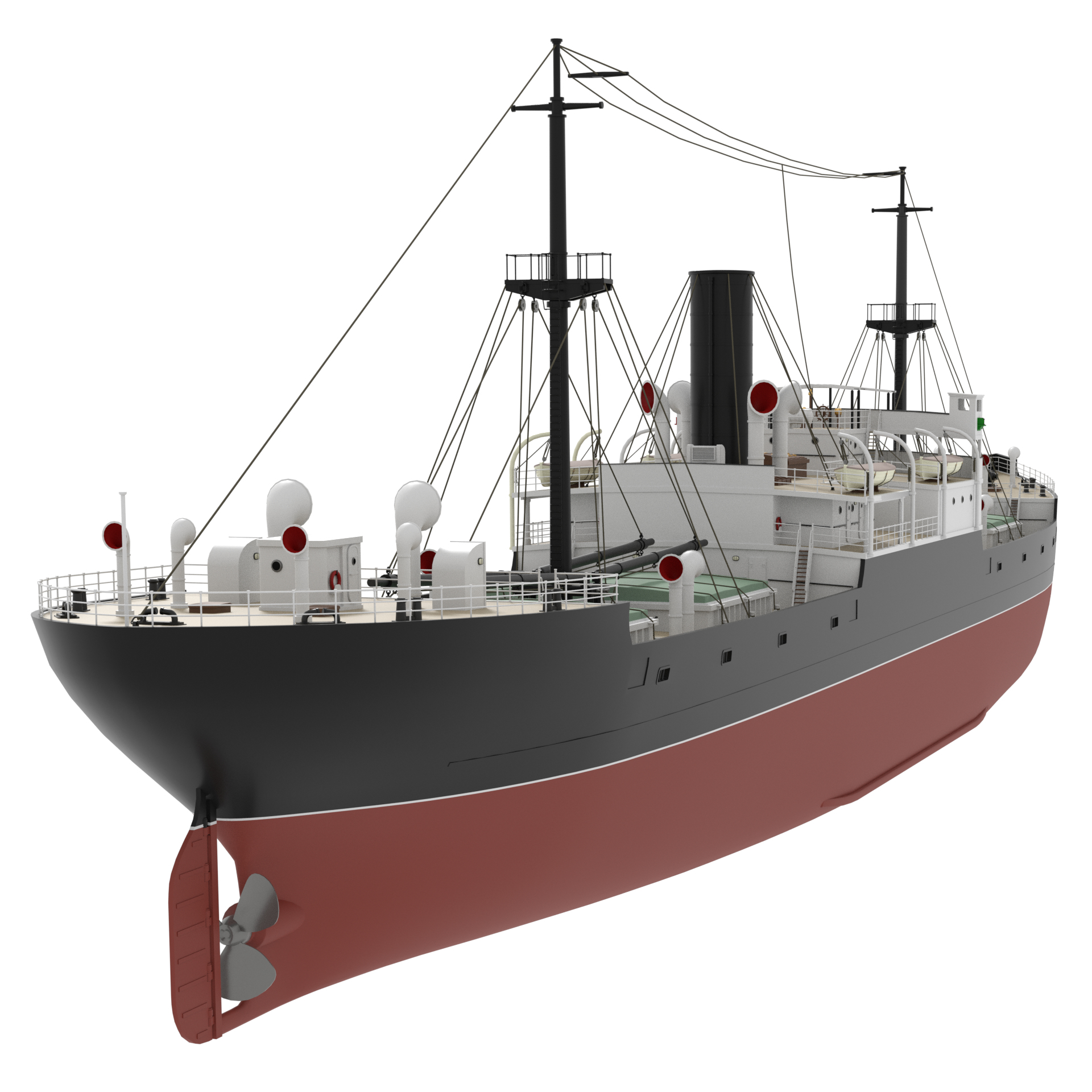 3D Merchant Steam Ship - TurboSquid 1721606