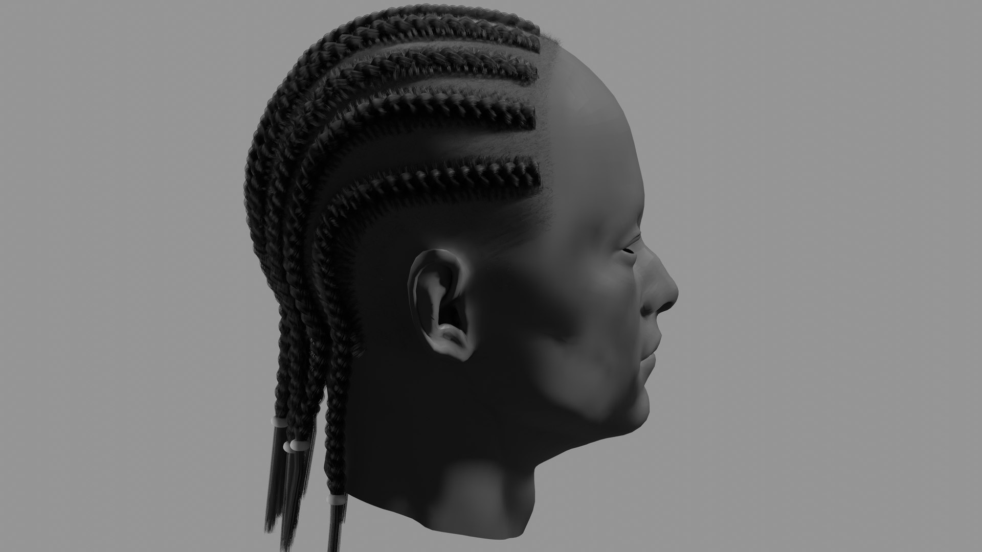 3D CornrowHair Real-time Blender Hair System Model - TurboSquid 2397311