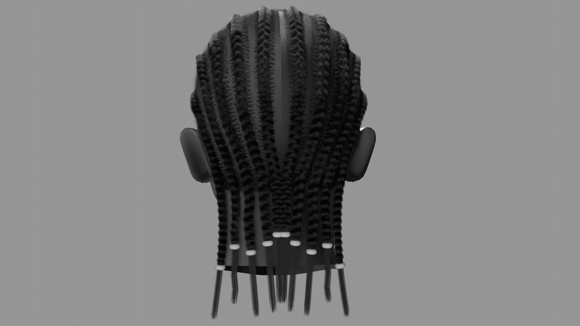 3D CornrowHair Real-time Blender Hair System Model - TurboSquid 2397311