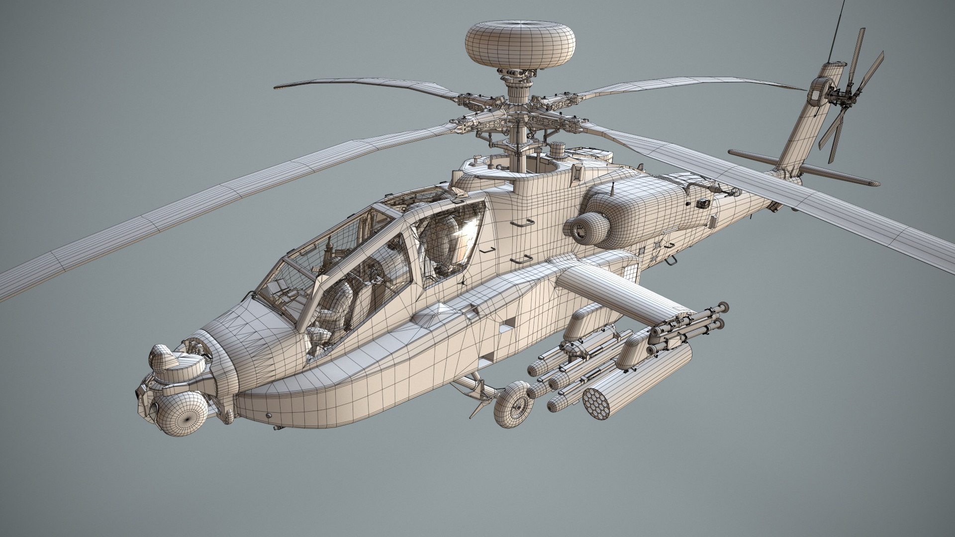 Apache AH-64D Japan Ground Defense Complex Animation 3D model ...