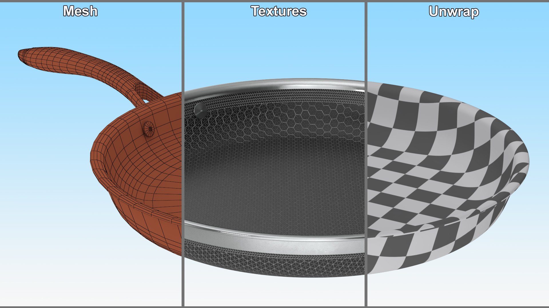 3D HexClad Hybrid Nonstick Pan 12-inch - TurboSquid 2193350