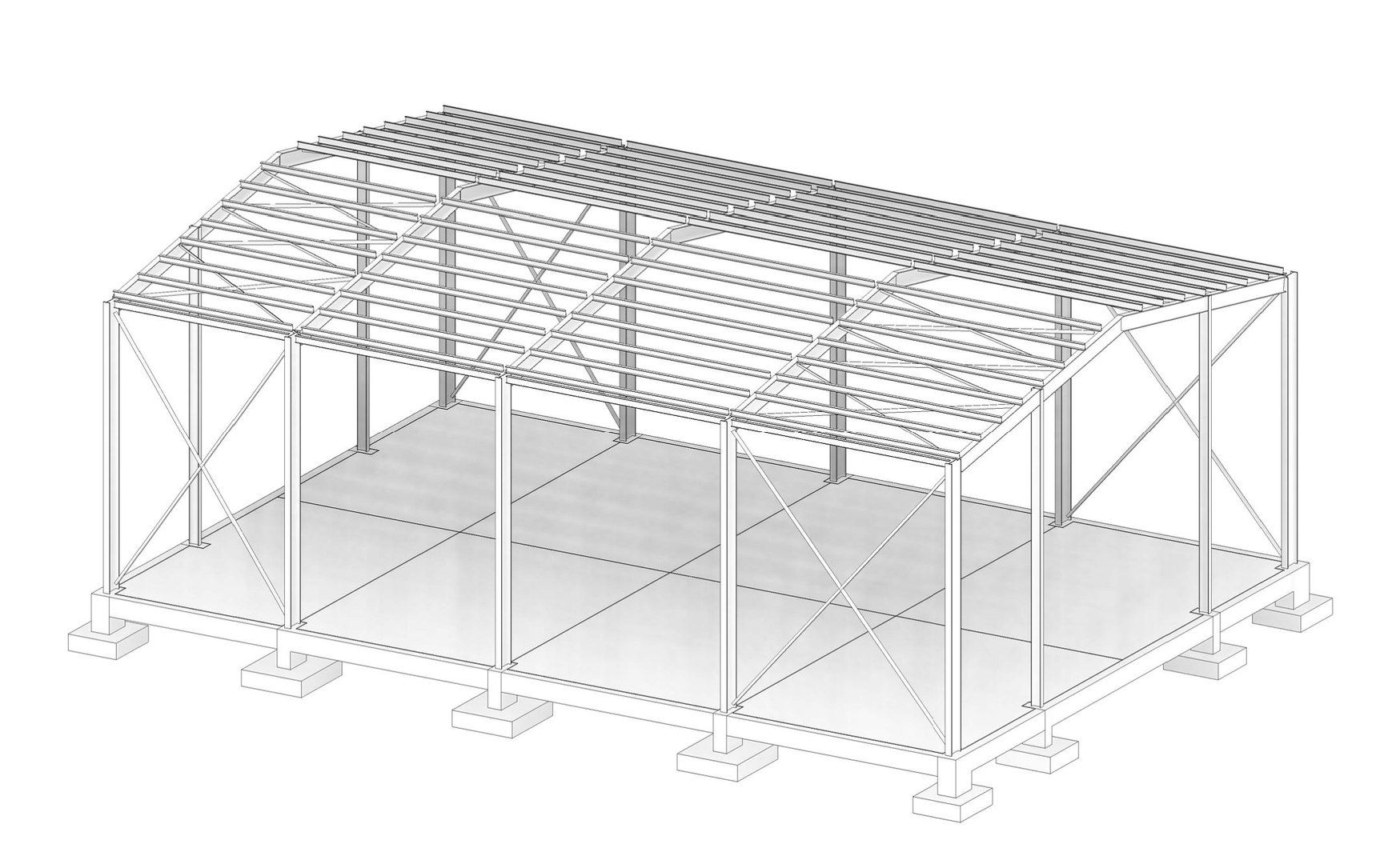 Warehouse G steel structure 3D model - TurboSquid 2168139