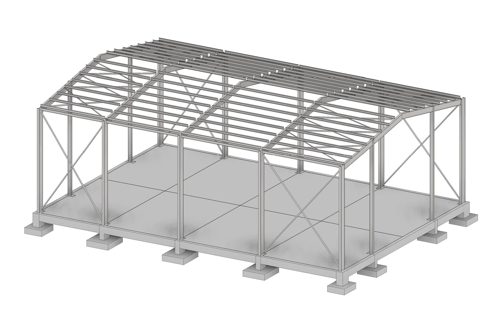 Warehouse G steel structure 3D model - TurboSquid 2168139