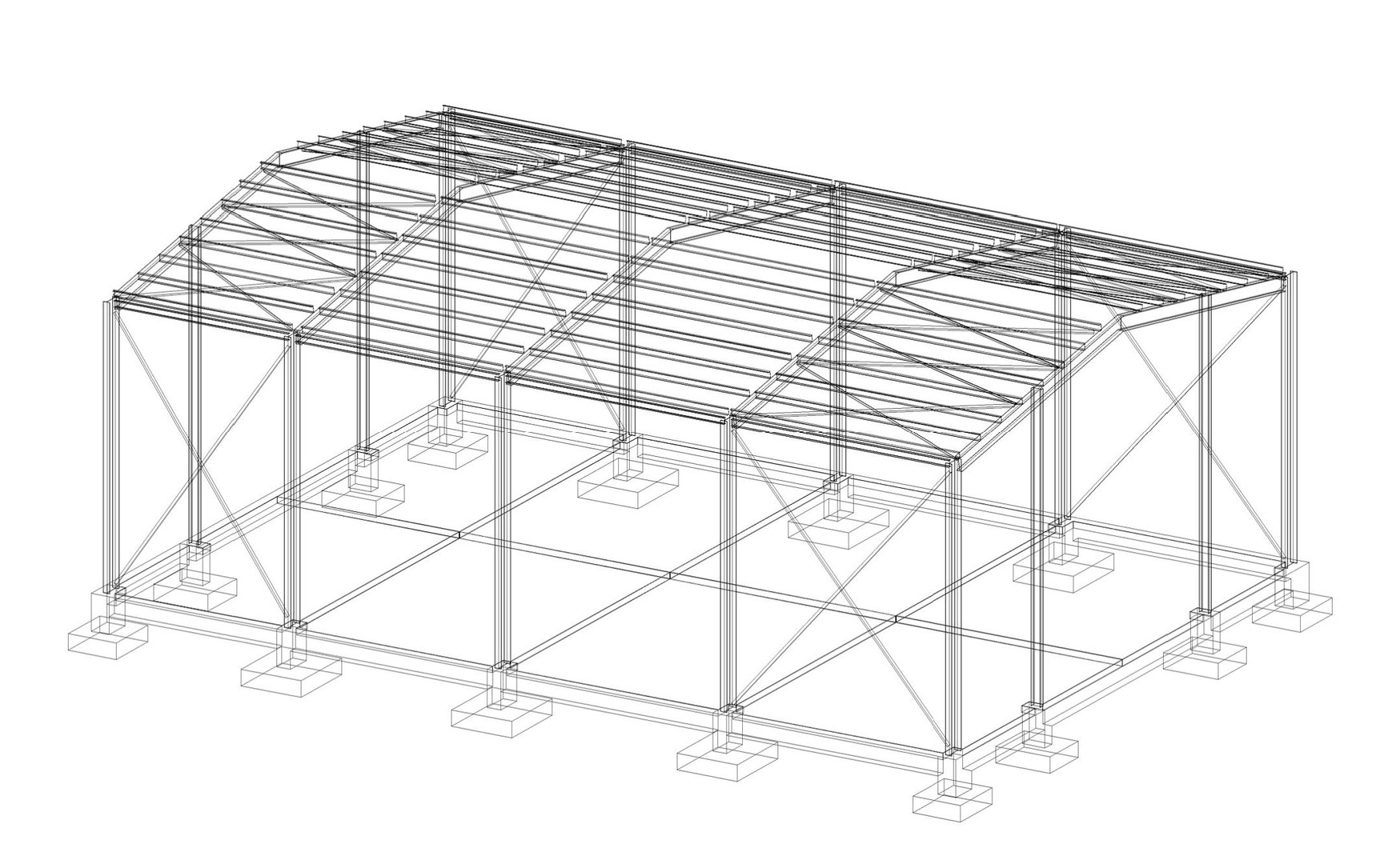 Warehouse G steel structure 3D model - TurboSquid 2168139