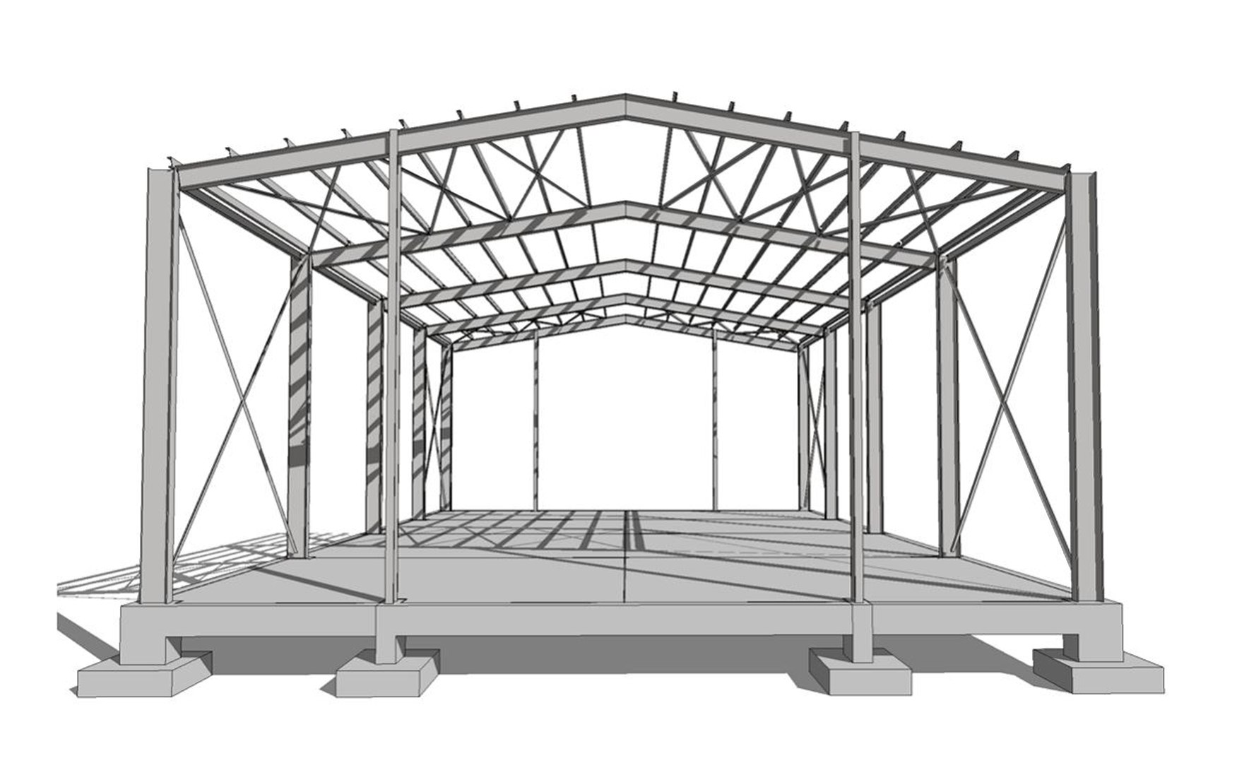 Warehouse G steel structure 3D model - TurboSquid 2168139