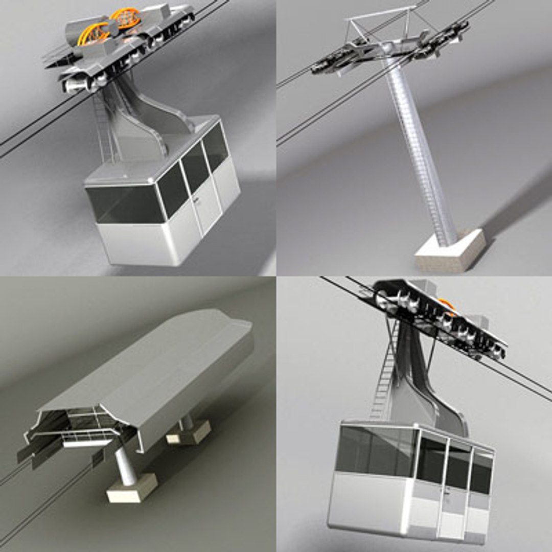 Cableway Wagon 3d Model