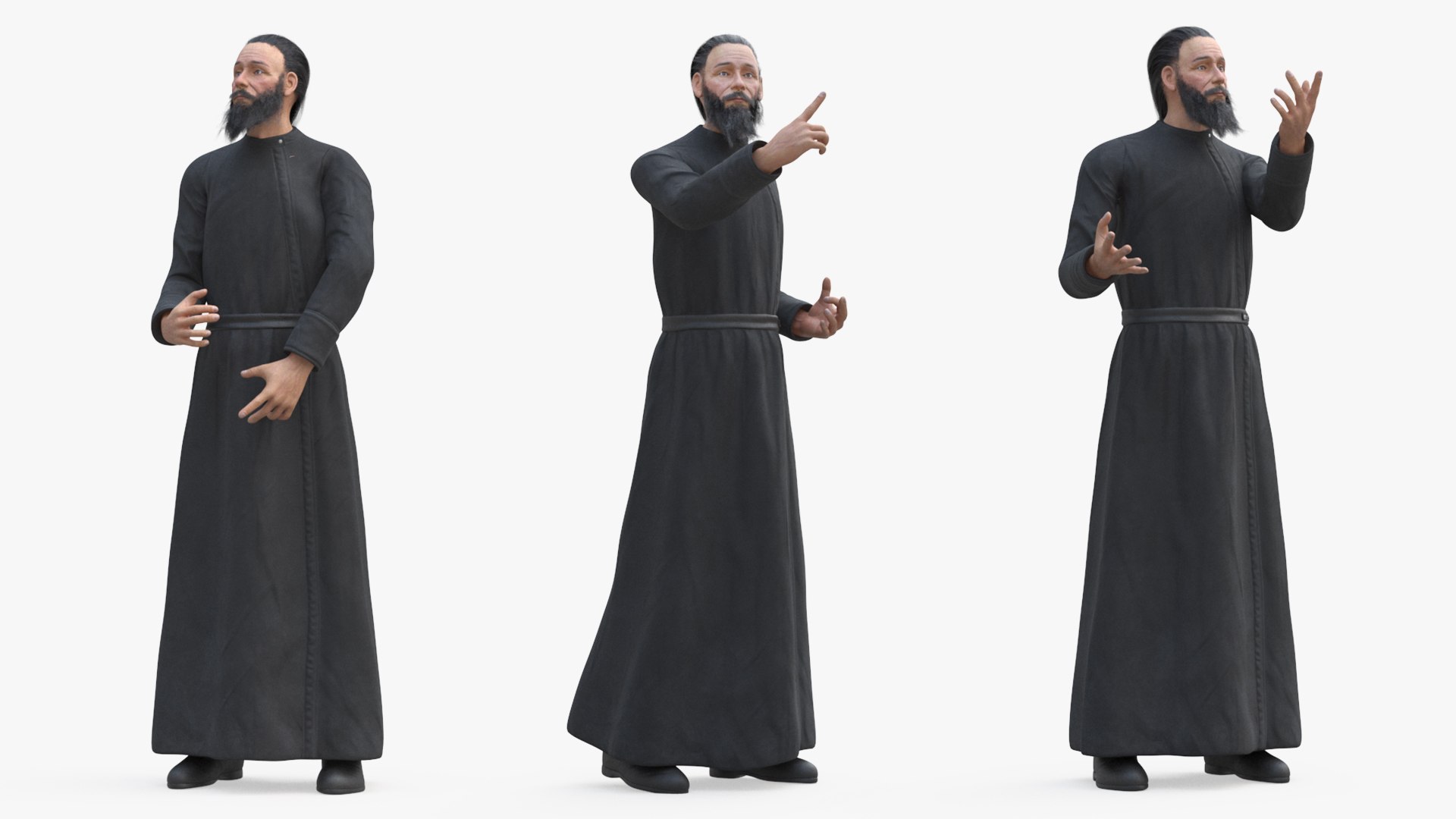 3D Orthodox Church Monk Wearing Robe Rigged For Maya Model - TurboSquid ...