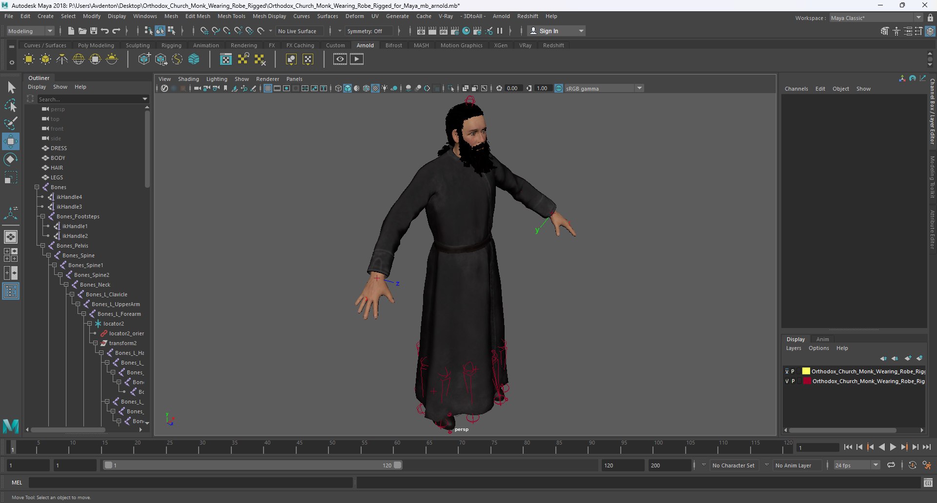 3D Orthodox Church Monk Wearing Robe Rigged For Maya Model - TurboSquid ...