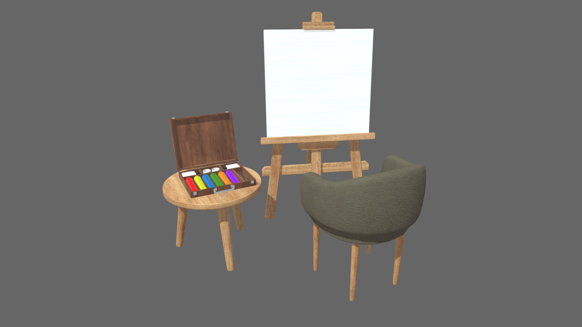 Painting Set Kit 3D - TurboSquid 1826550