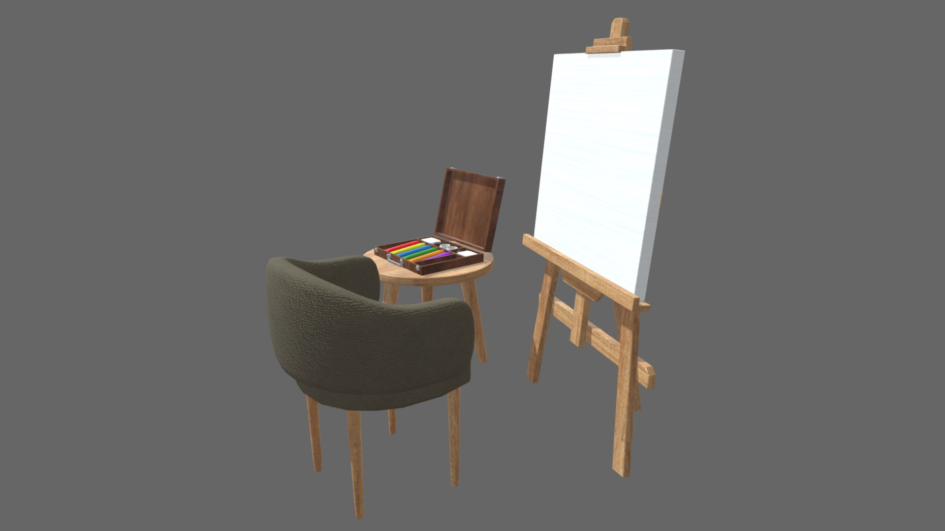 Painting Set Kit 3D - TurboSquid 1826550