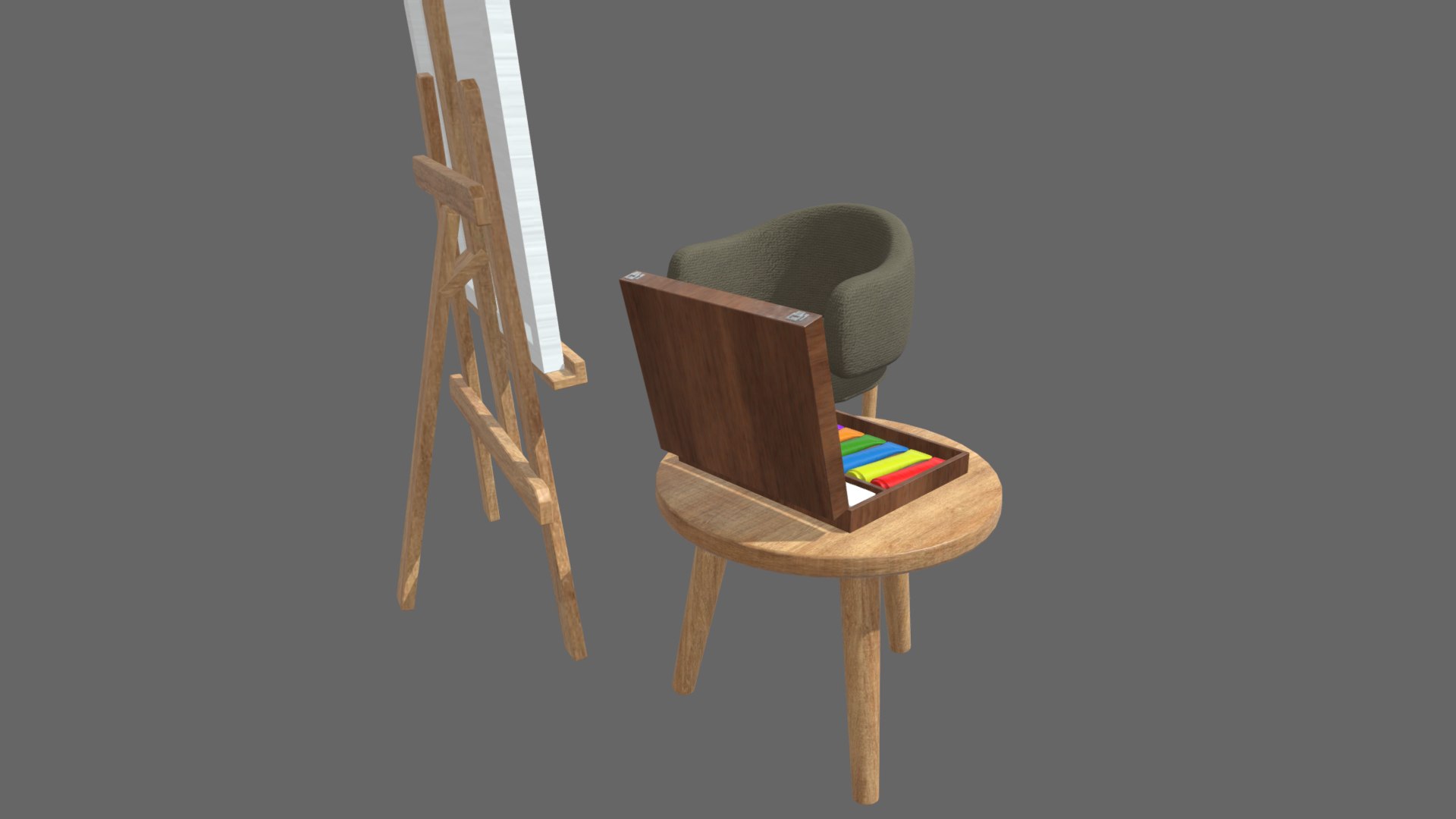 Painting Set Kit 3D - TurboSquid 1826550