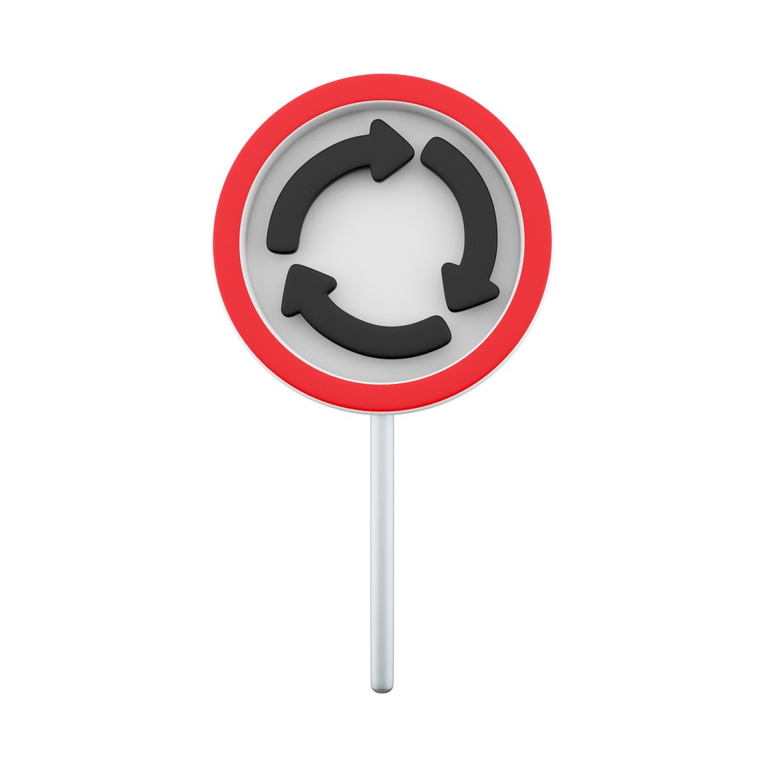 3D Roundabout Circulation Sign Icon - TurboSquid 2018049