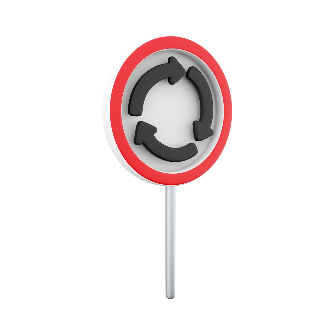 3D Roundabout Circulation Sign Icon - TurboSquid 2018049