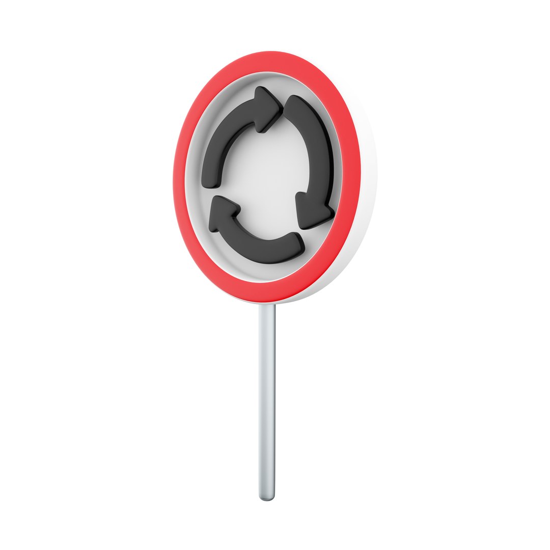 3D Roundabout Circulation Sign Icon - TurboSquid 2018049