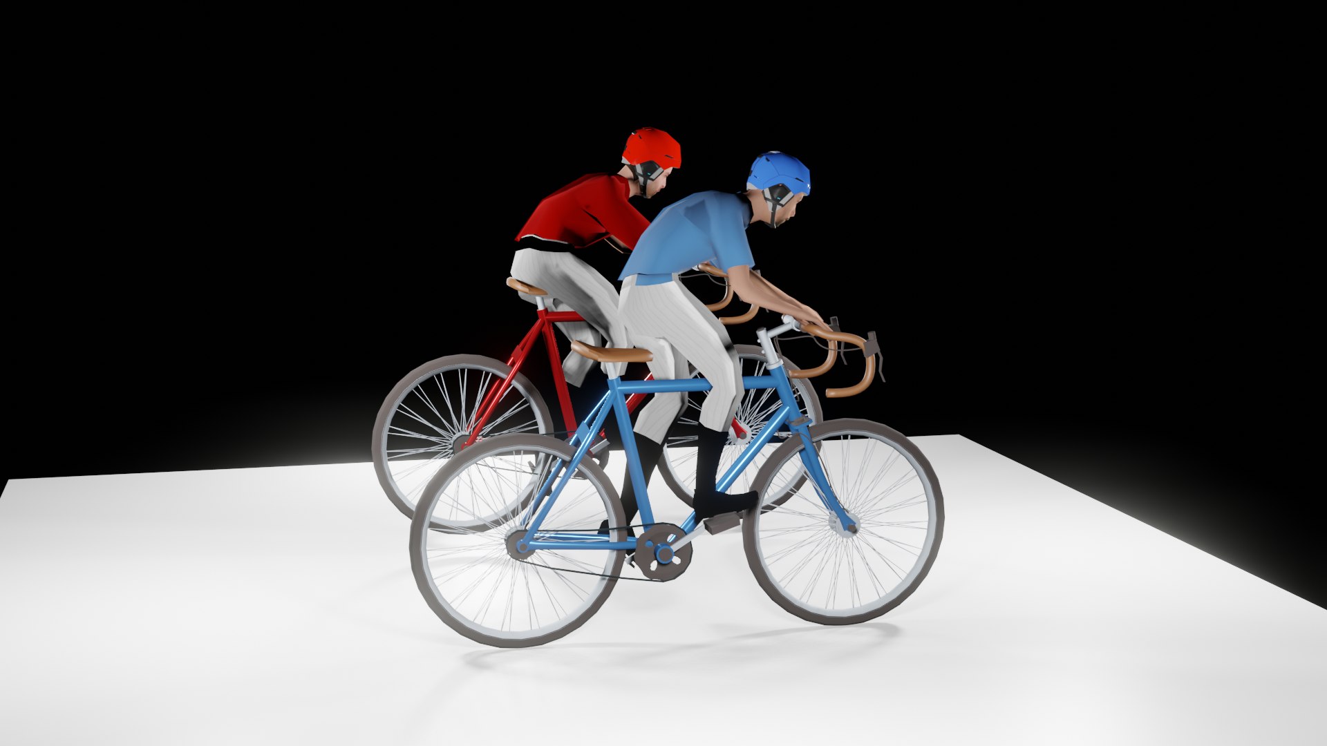 2 Cyclist Spinning And Grinding Low-poly Low-poly 3D Model 3D Model ...