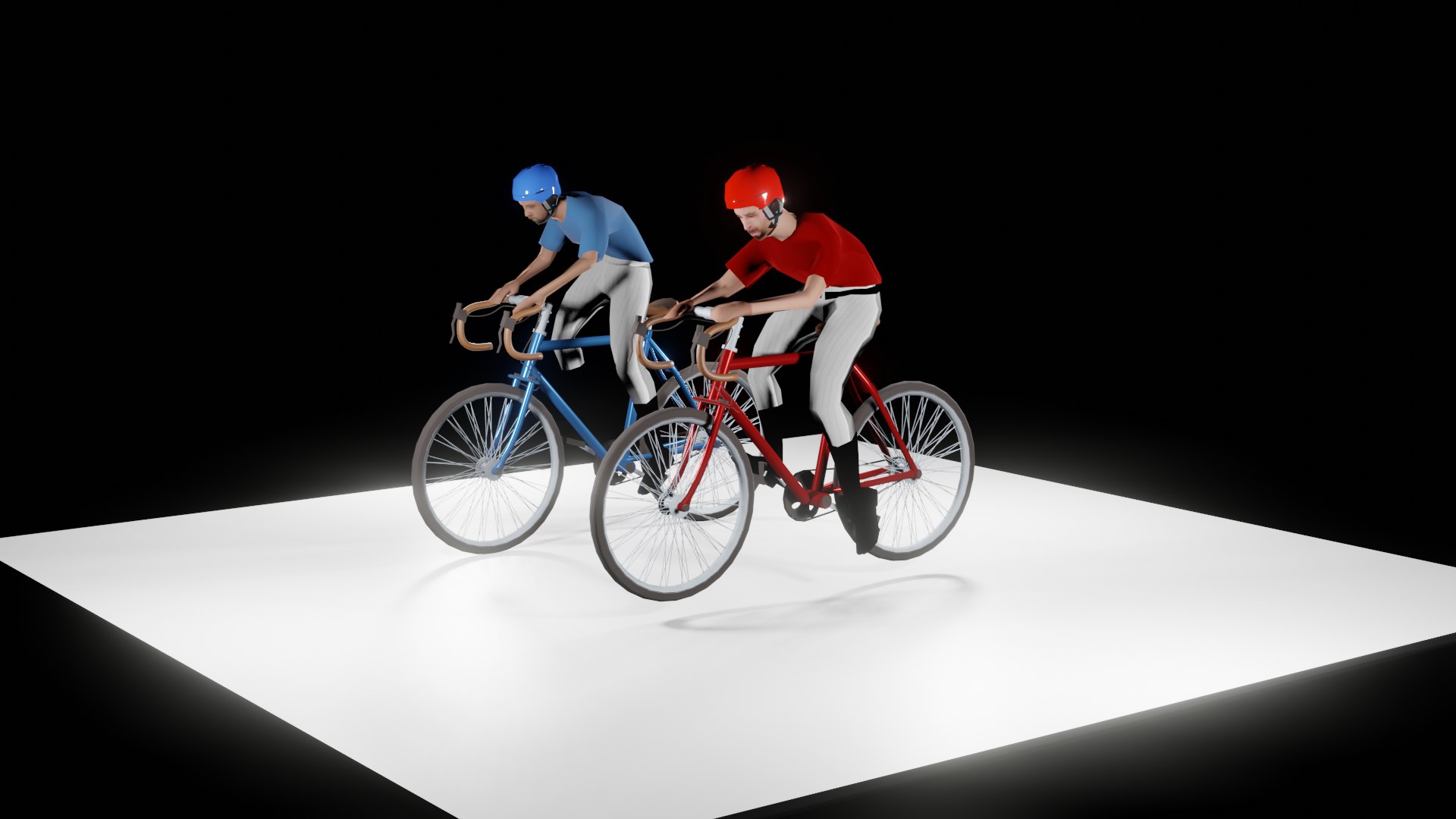 2 Cyclist Spinning And Grinding Low-poly Low-poly 3D Model 3D Model ...