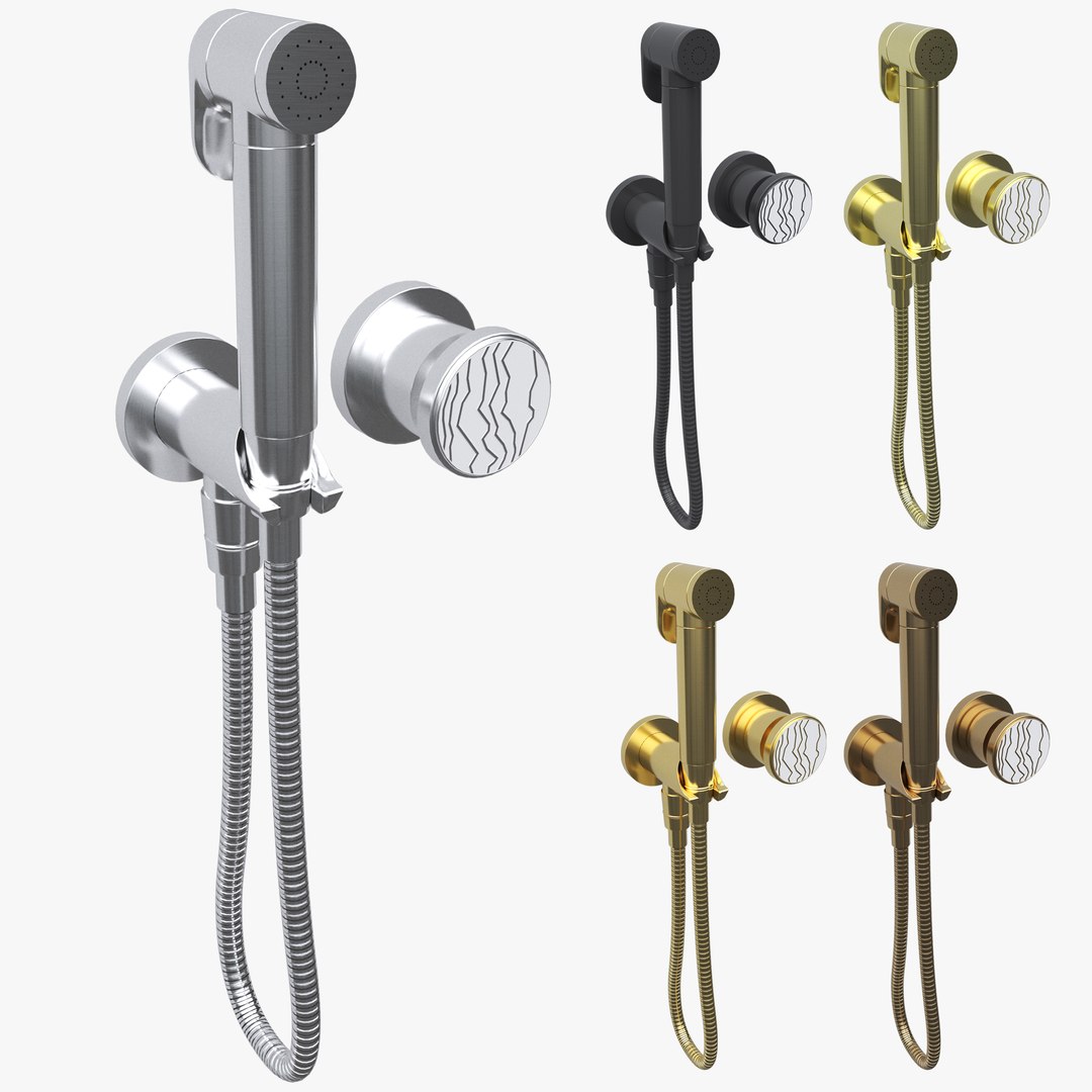 Thg Paris Yoko Ice Wall Mounted Handshower Bidet Tap Wc Douche 3D ...