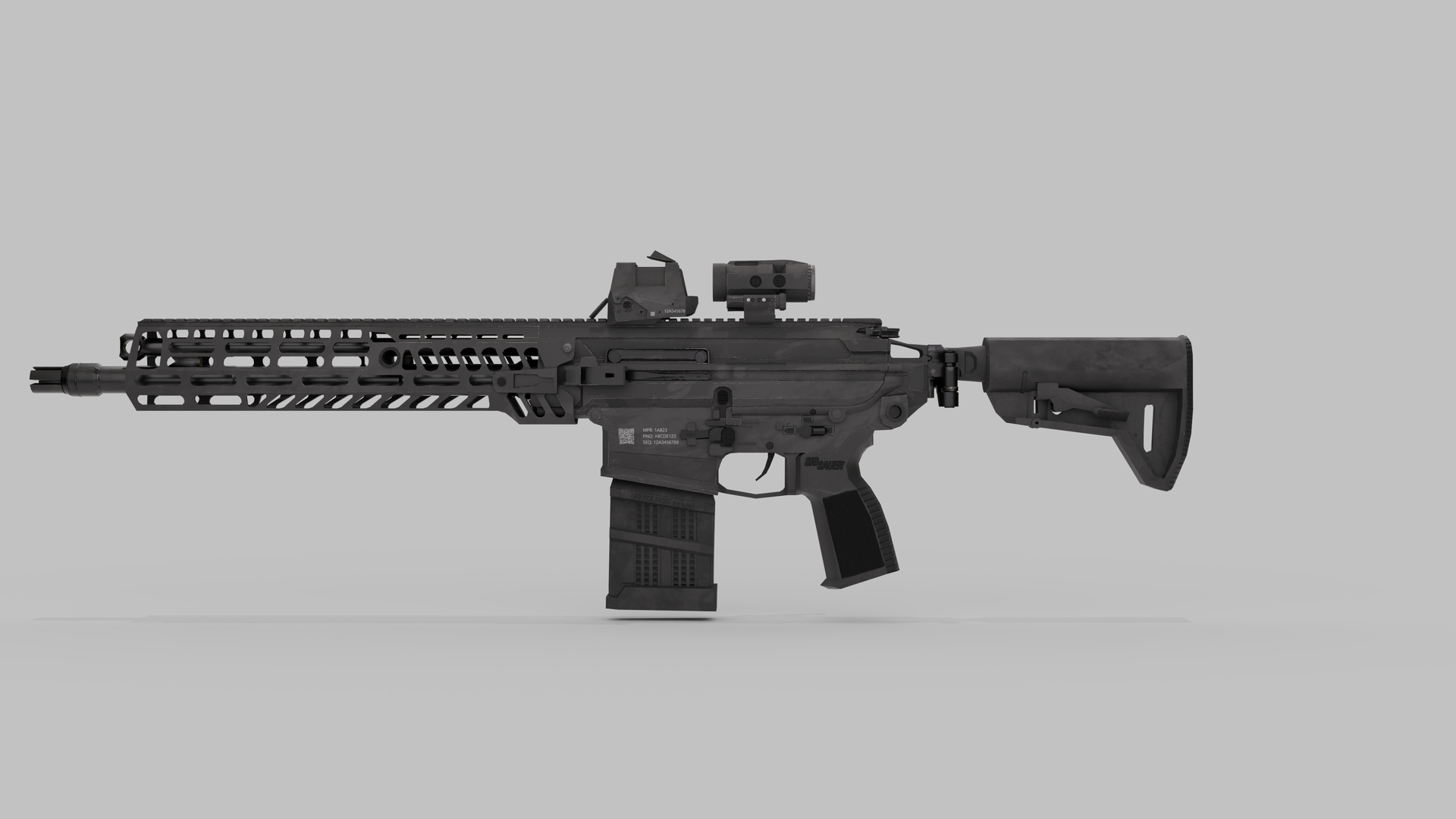 3D Model Low Poly Black SigSauer MCX Spear - TurboSquid 2257140