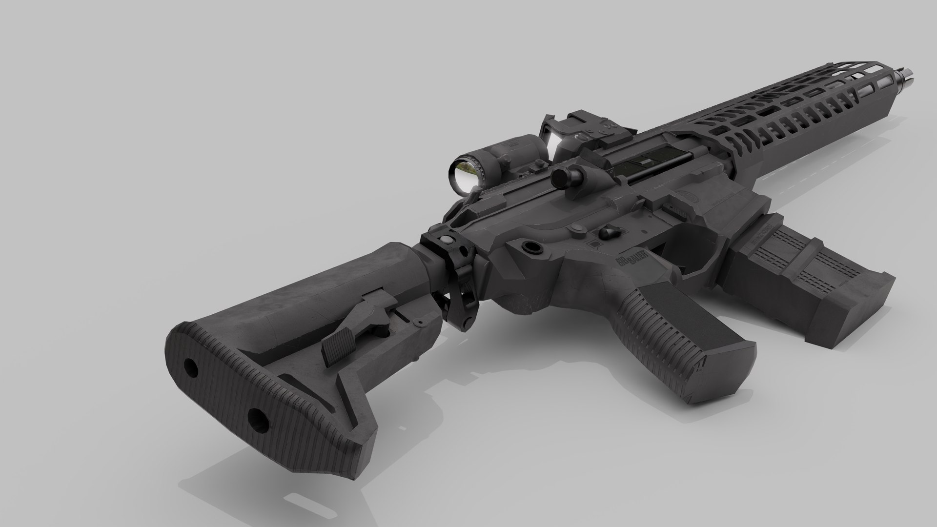 3D Model Low Poly Black SigSauer MCX Spear - TurboSquid 2257140