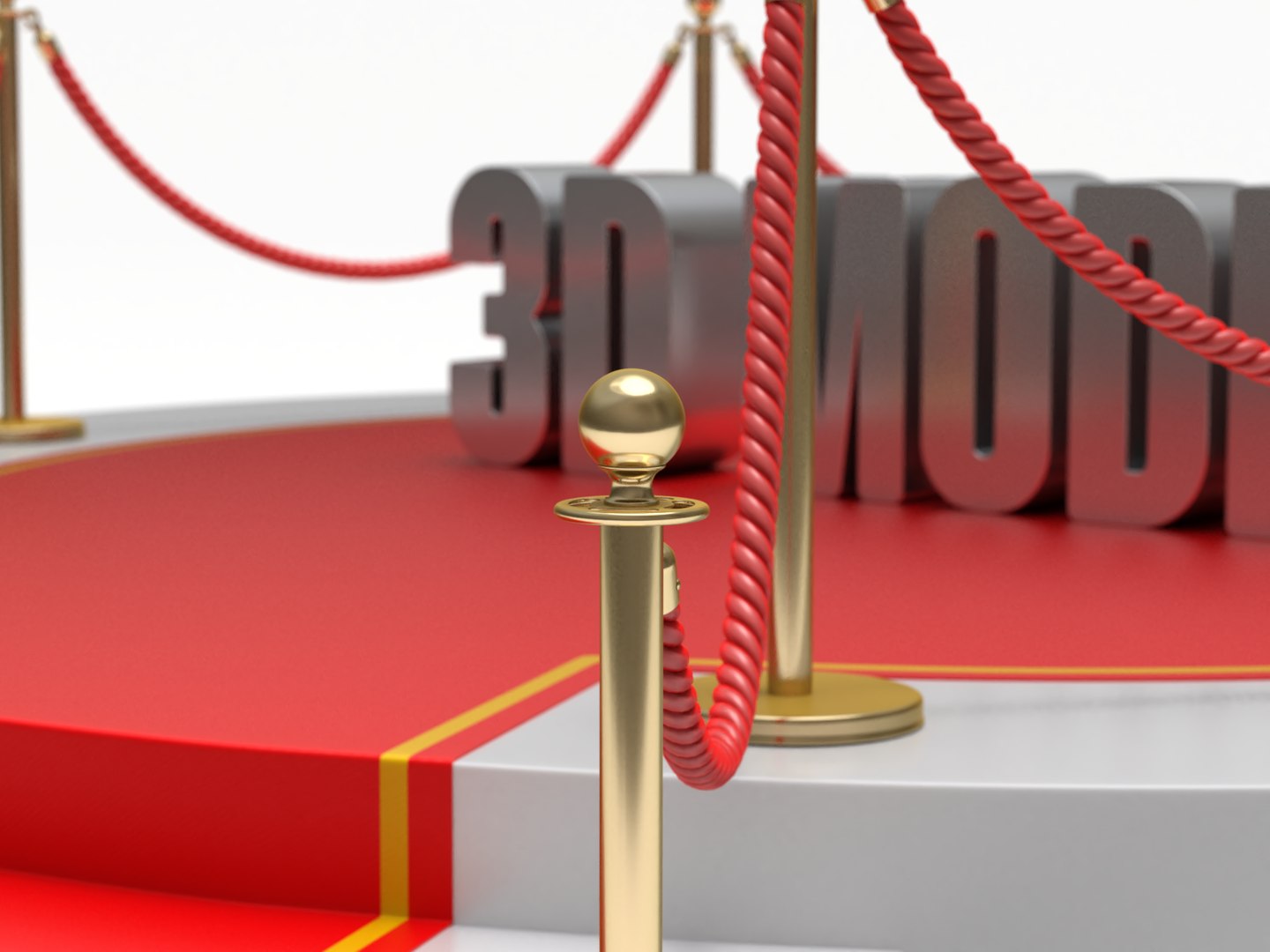 Carpet Red Stage 3D Model - TurboSquid 1375420