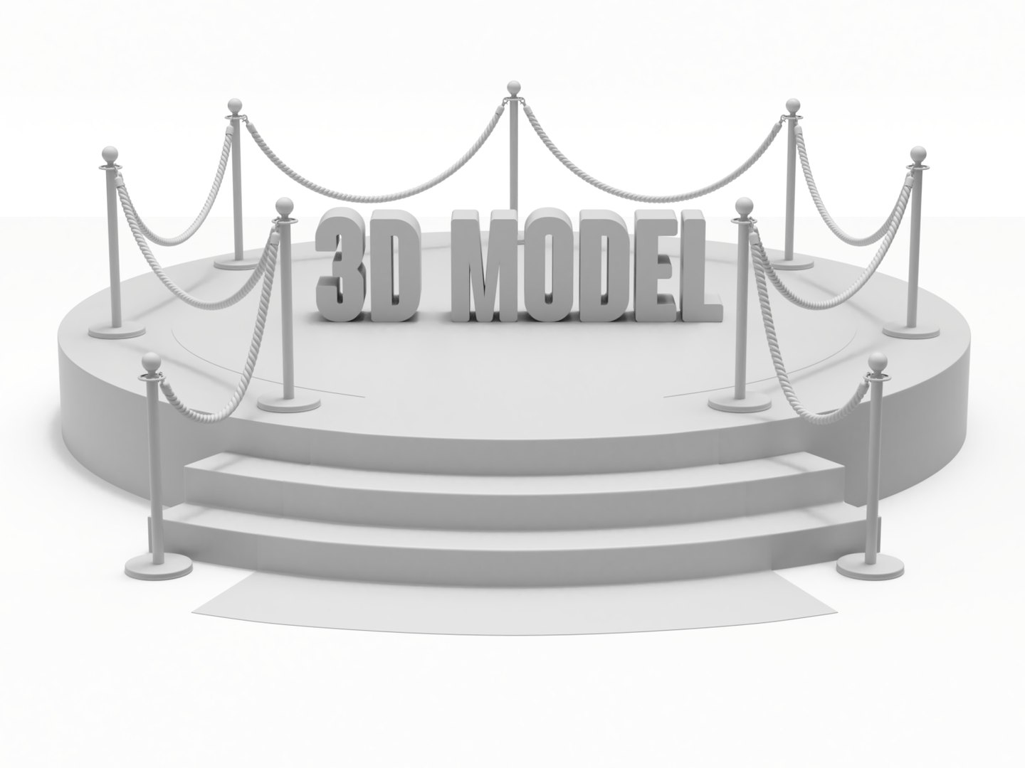 Carpet Red Stage 3D Model - TurboSquid 1375420