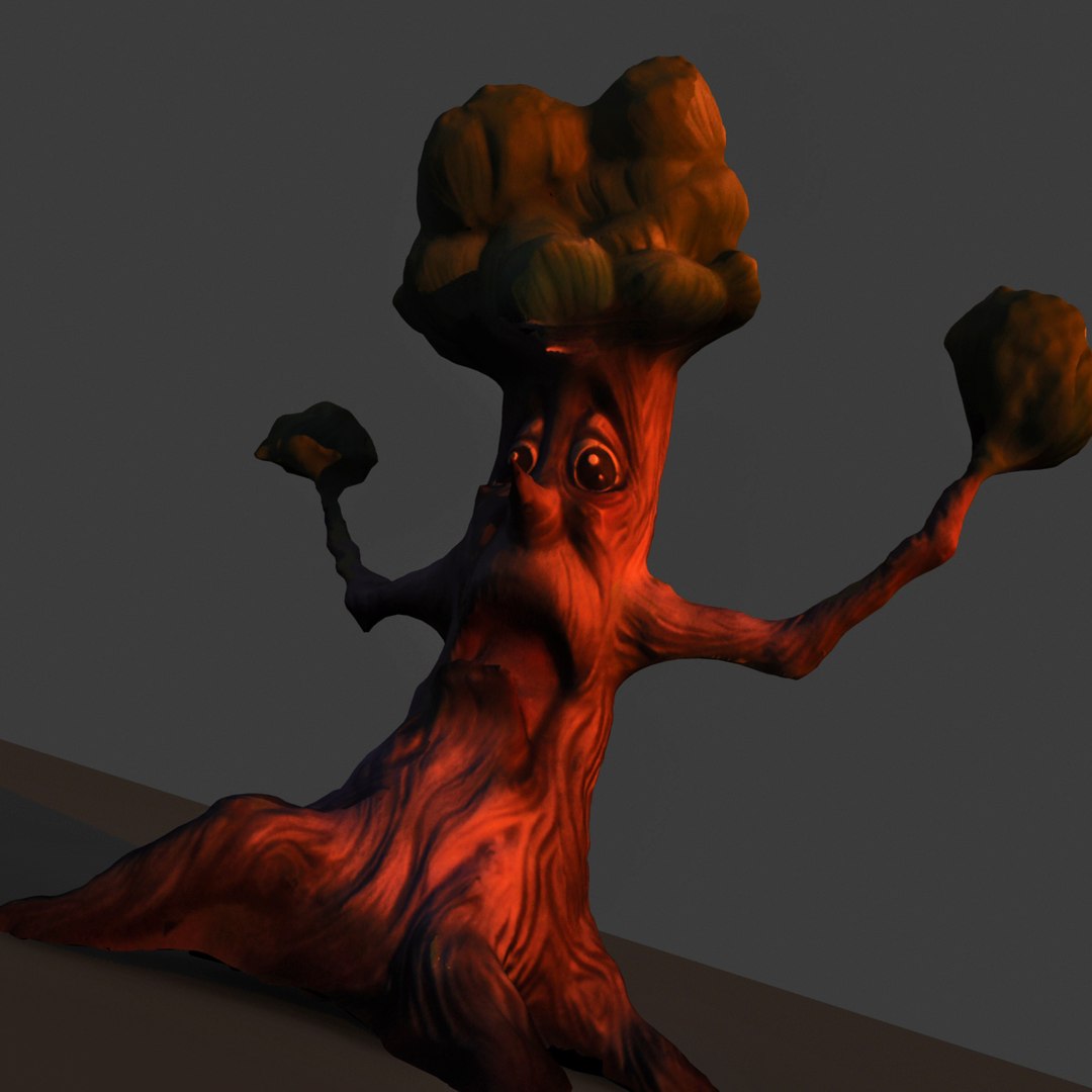 cartoon tree 3d model