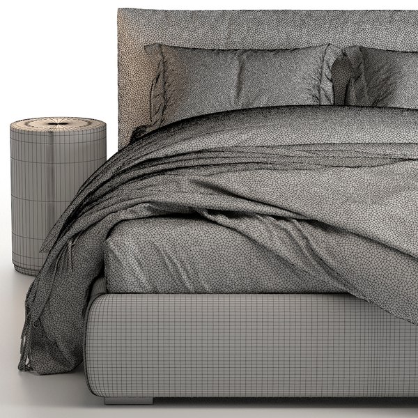 3D double bed - TurboSquid 1712237