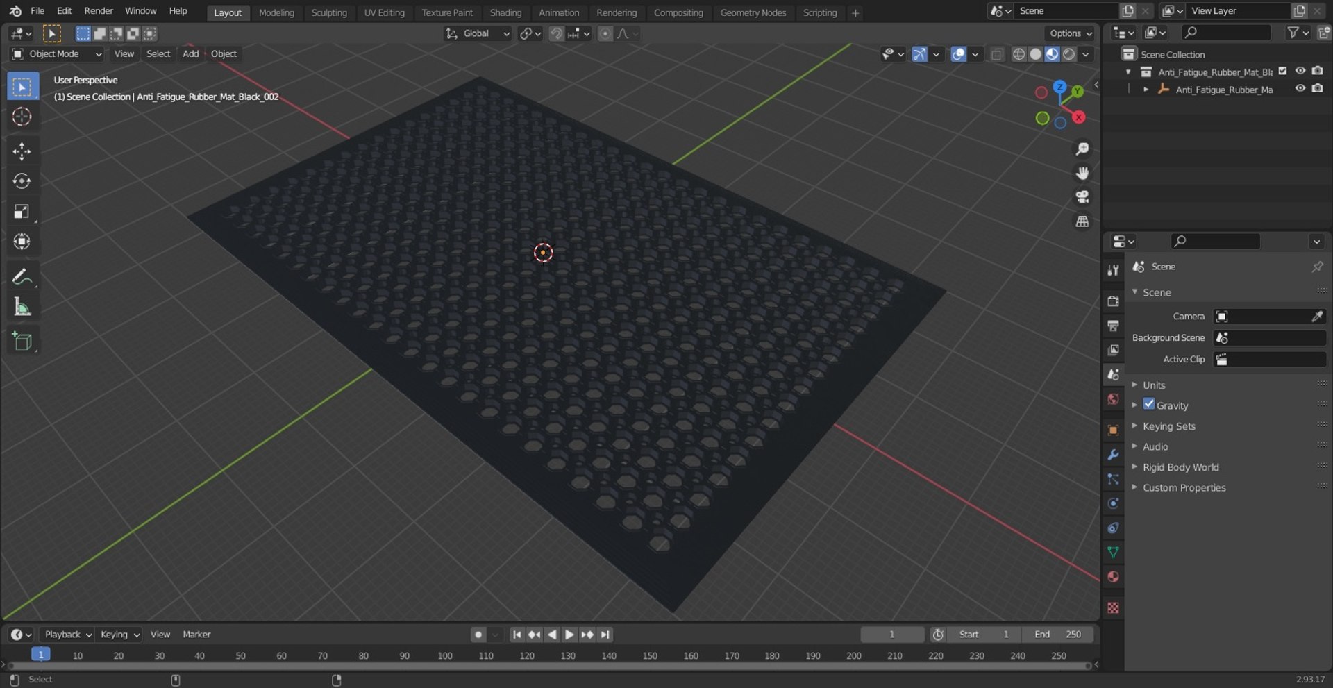 3D Rubber Door Mat Black model - TurboSquid 2071315
