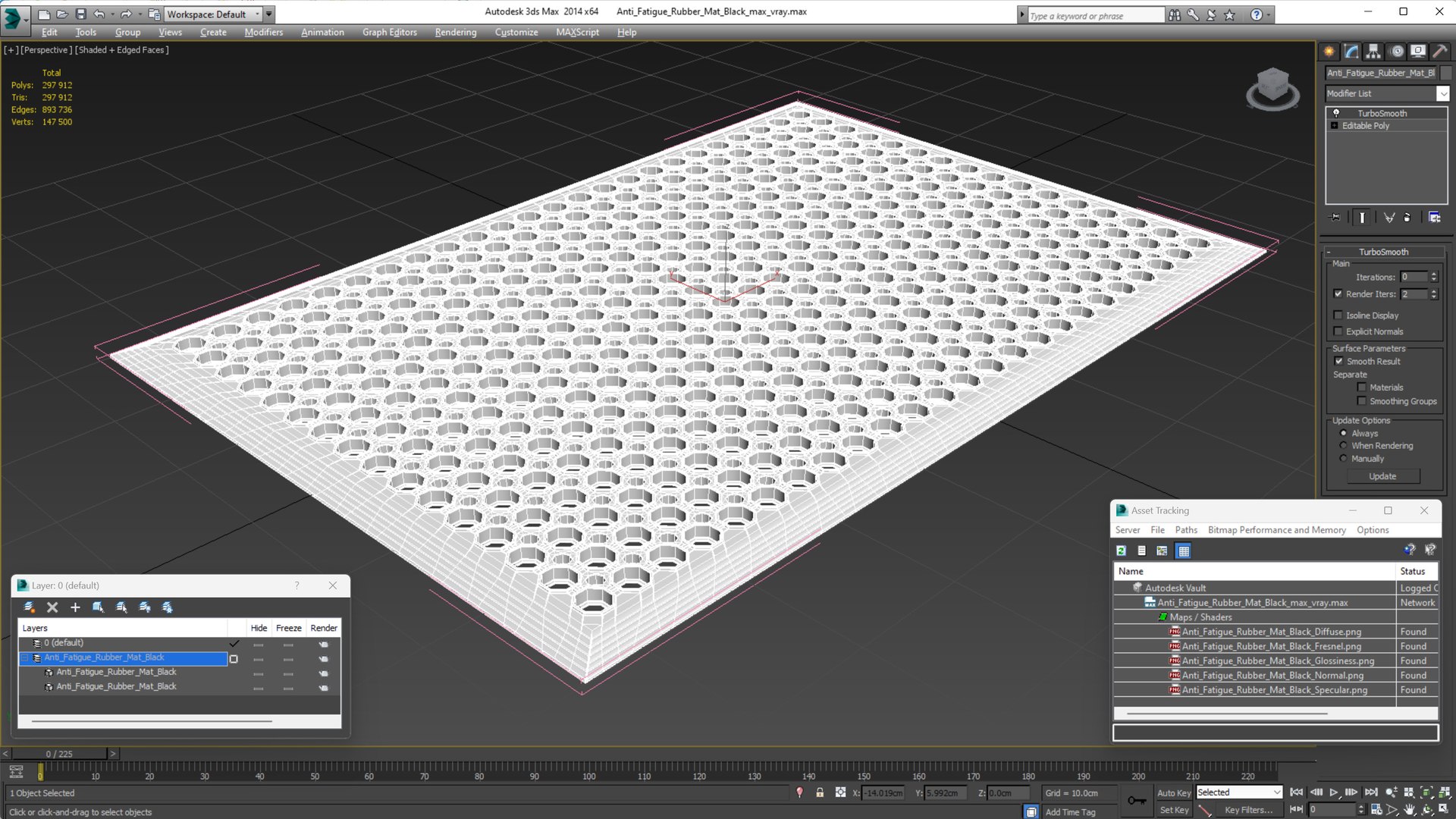 3D Rubber Door Mat Black model - TurboSquid 2071315
