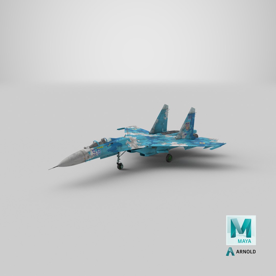 3D Ukrainian Air Force Sukhoi Su-27 Flanker Old - TurboSquid 1978352