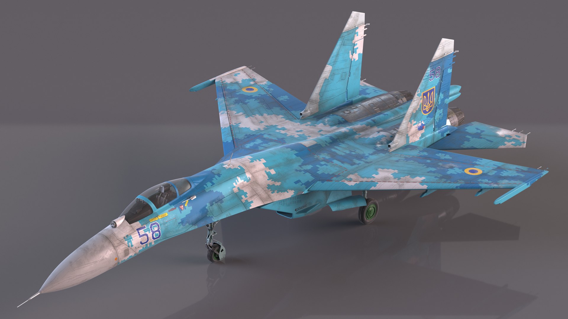 3D Ukrainian Air Force Sukhoi Su-27 Flanker Old - TurboSquid 1978352