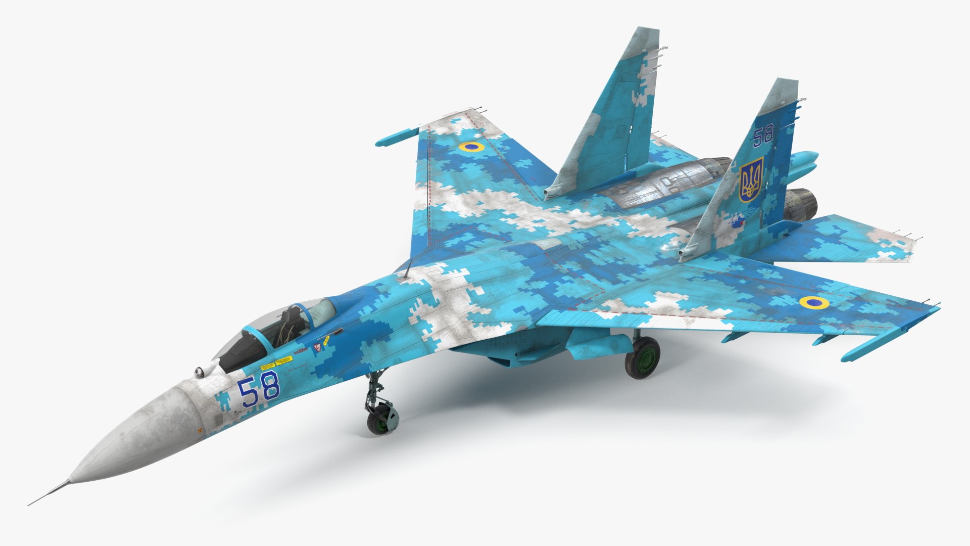 3D Ukrainian Air Force Sukhoi Su-27 Flanker Old - TurboSquid 1978352