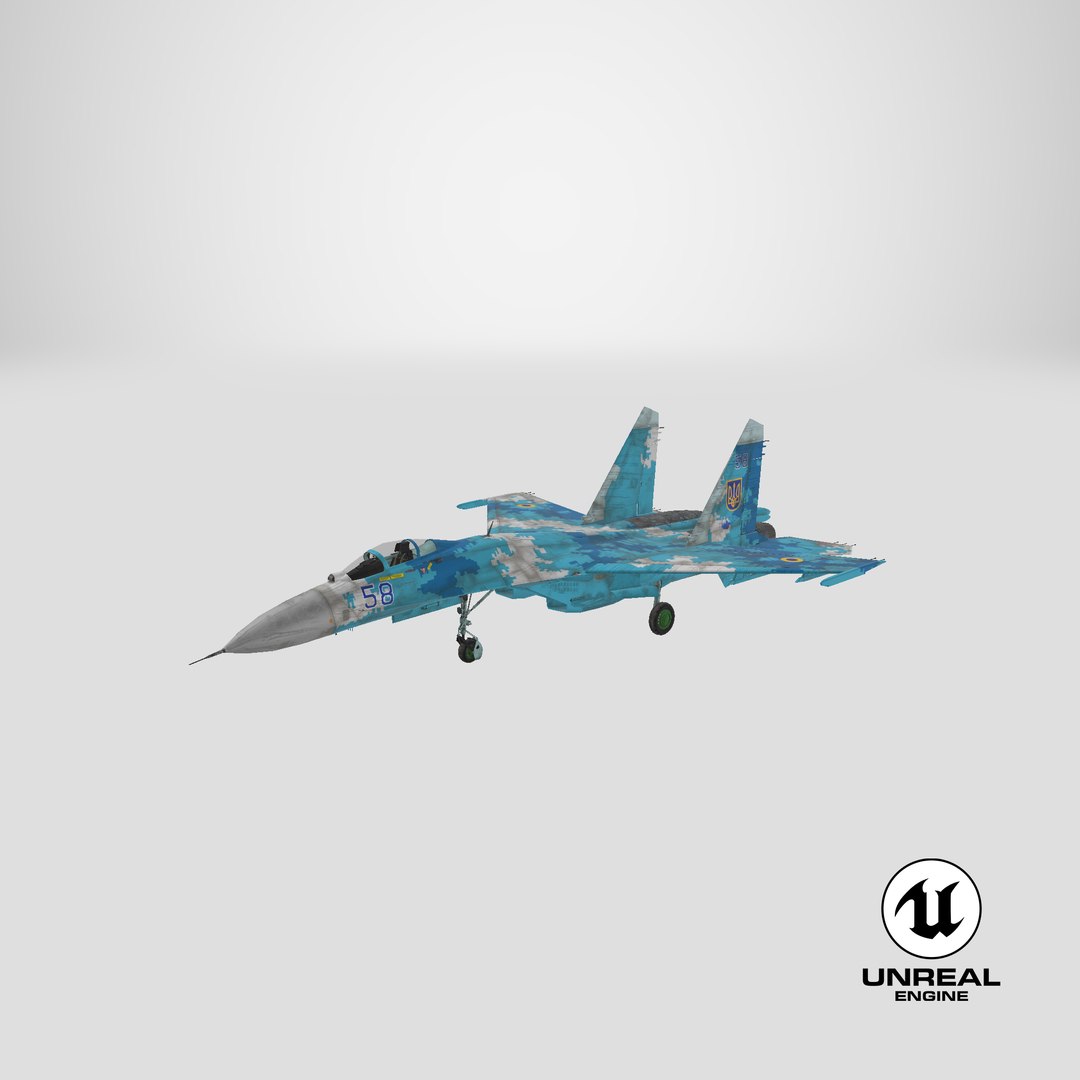 3D Ukrainian Air Force Sukhoi Su-27 Flanker Old - TurboSquid 1978352