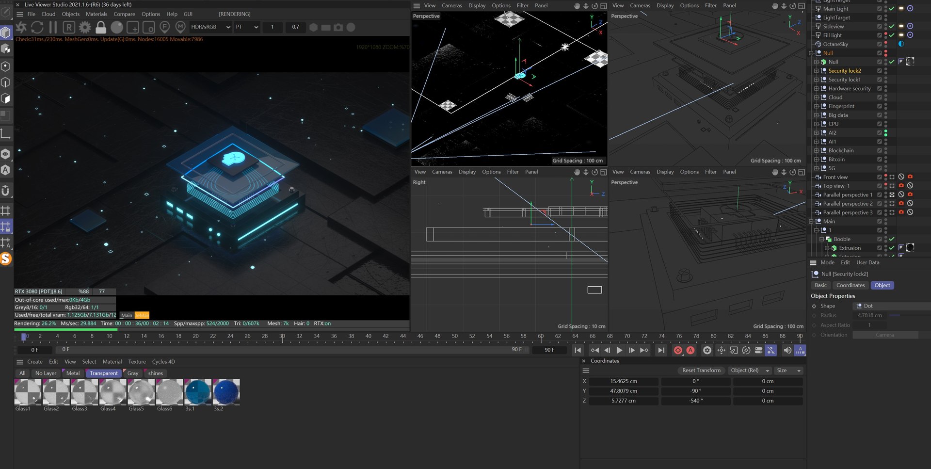 3D C4D Octane CPU Chip Core Capacitance Scifi Circuit Board 14 - TurboSquid 2141474