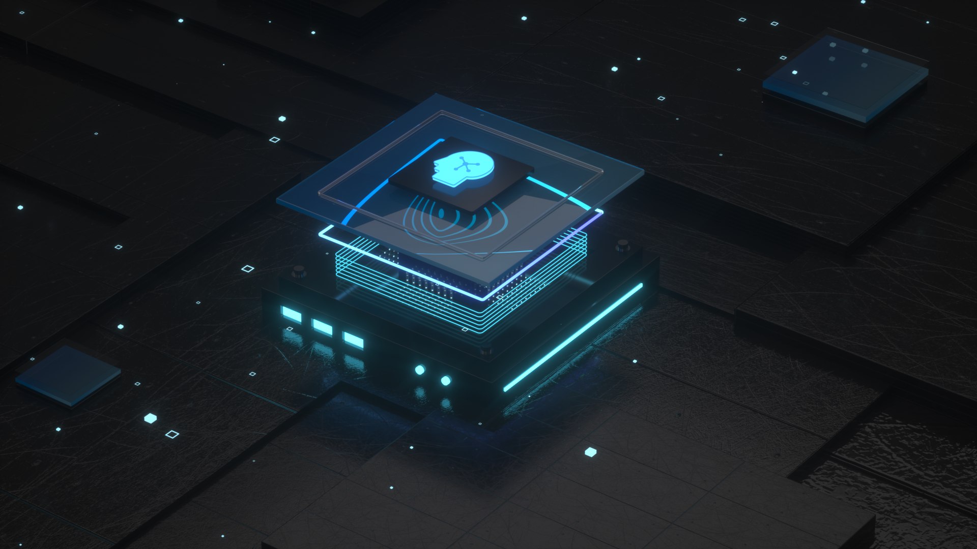3D C4D Octane CPU Chip Core Capacitance Scifi Circuit Board 14 - TurboSquid 2141474