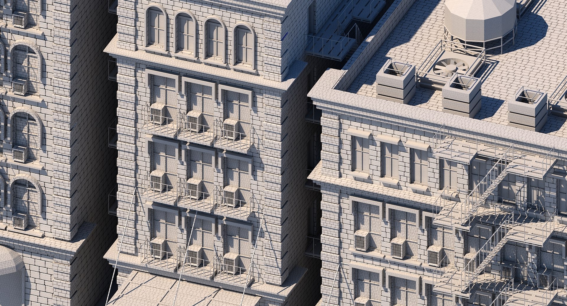 Tenement Buildings 3D Model - TurboSquid 1470716