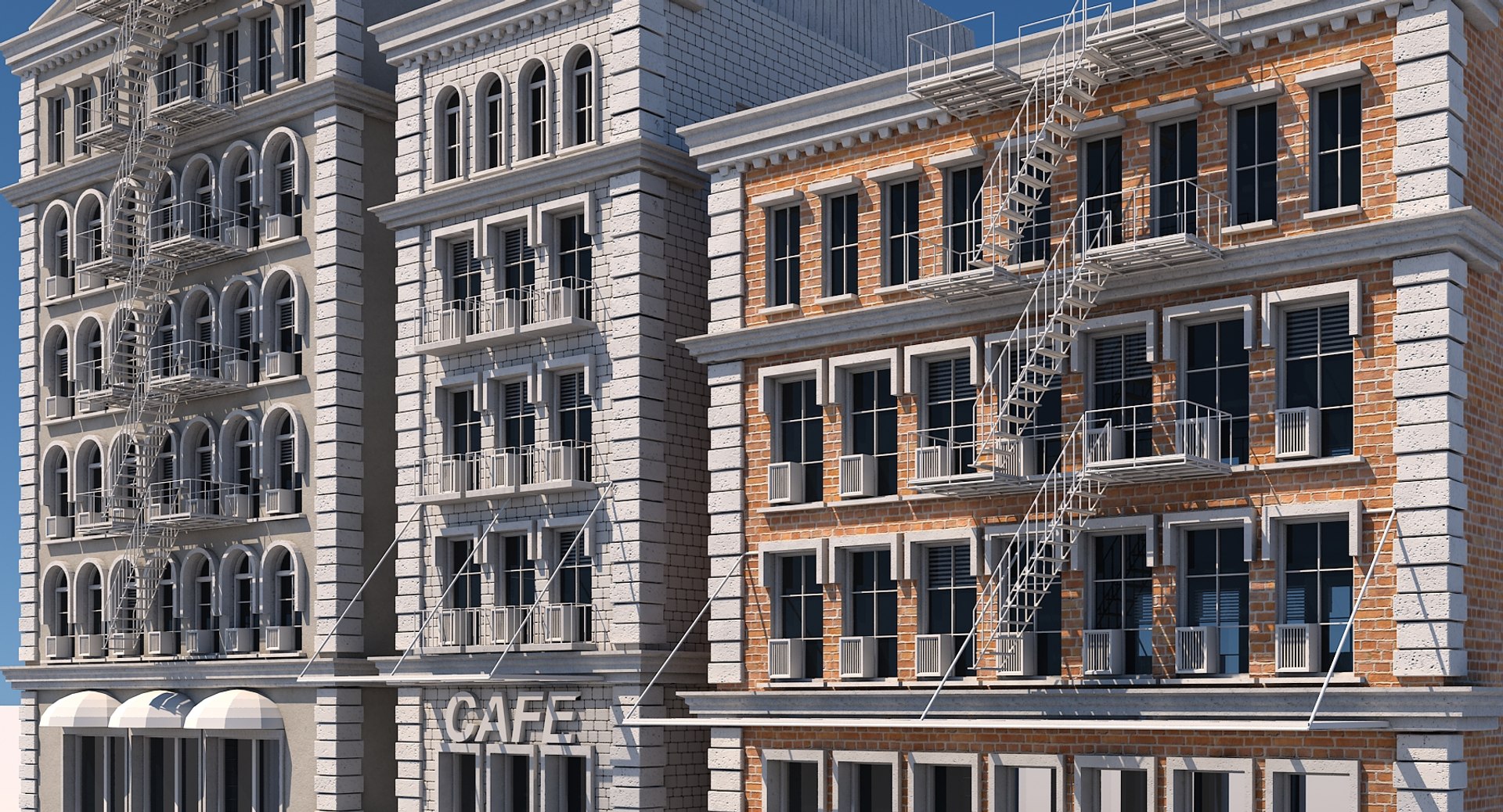 Tenement Buildings 3D Model - TurboSquid 1470716