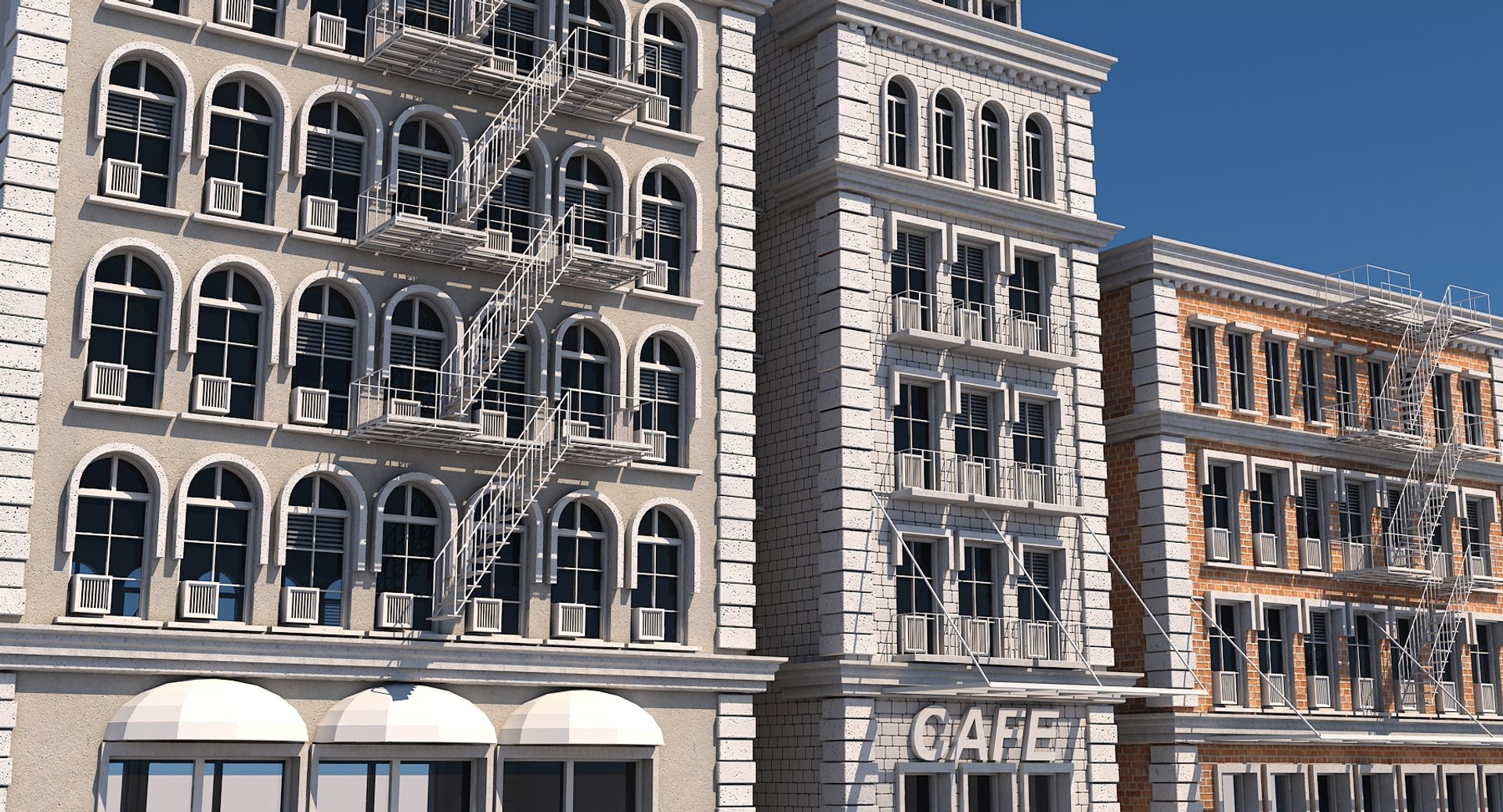 Tenement Buildings 3D Model - TurboSquid 1470716