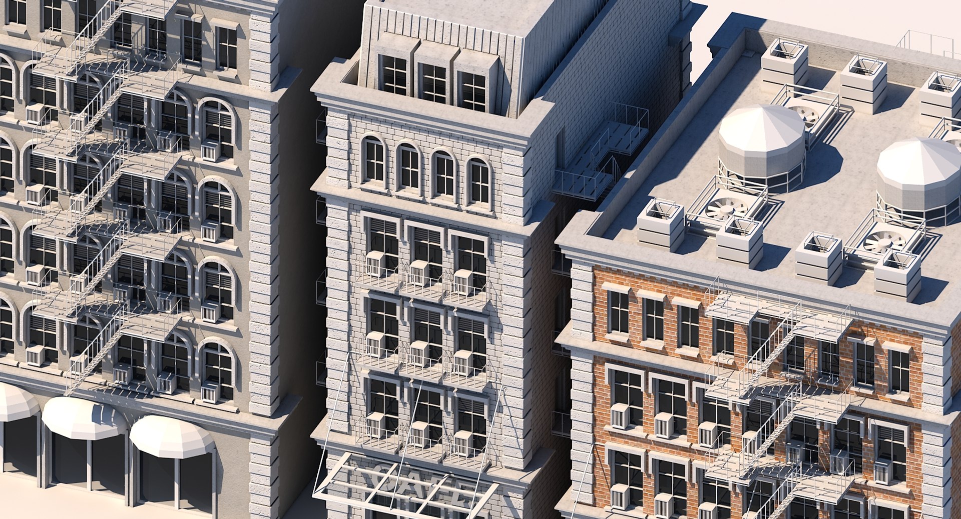 Tenement Buildings 3D Model - TurboSquid 1470716