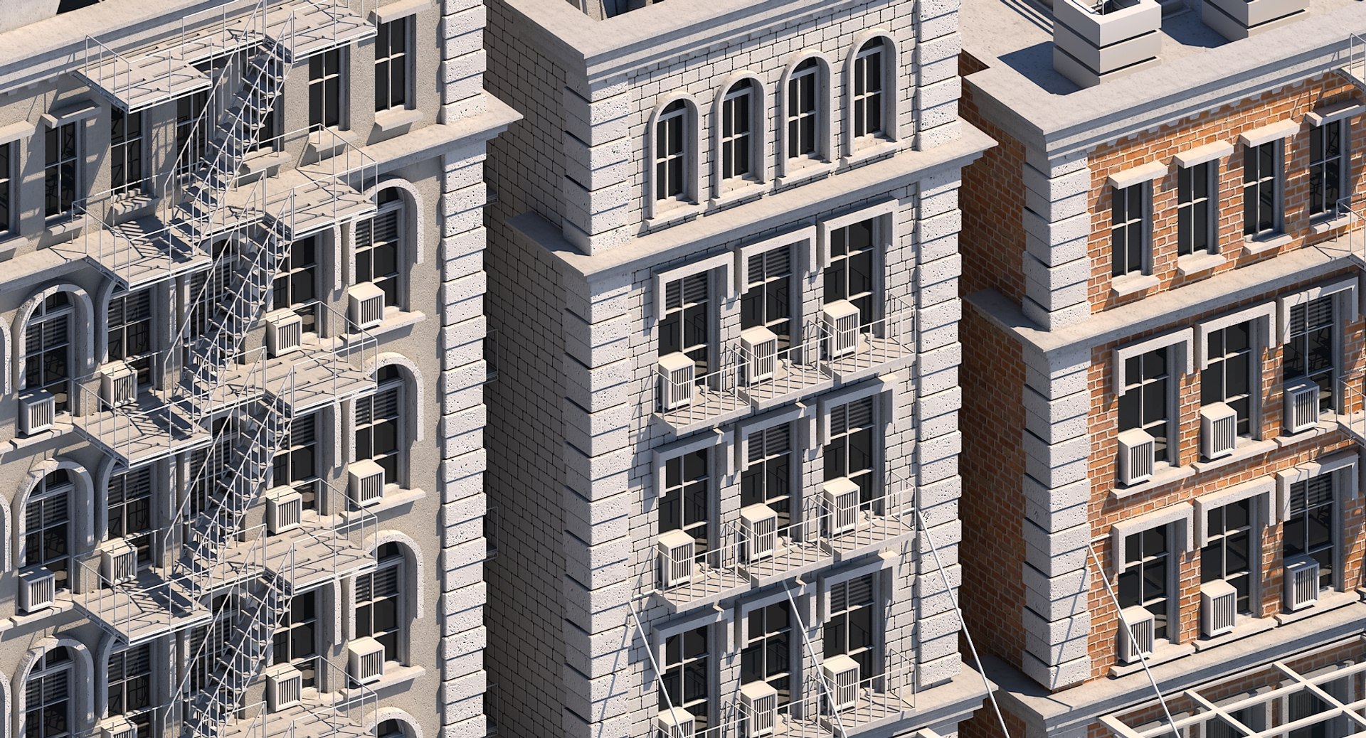 Tenement Buildings 3D Model - TurboSquid 1470716