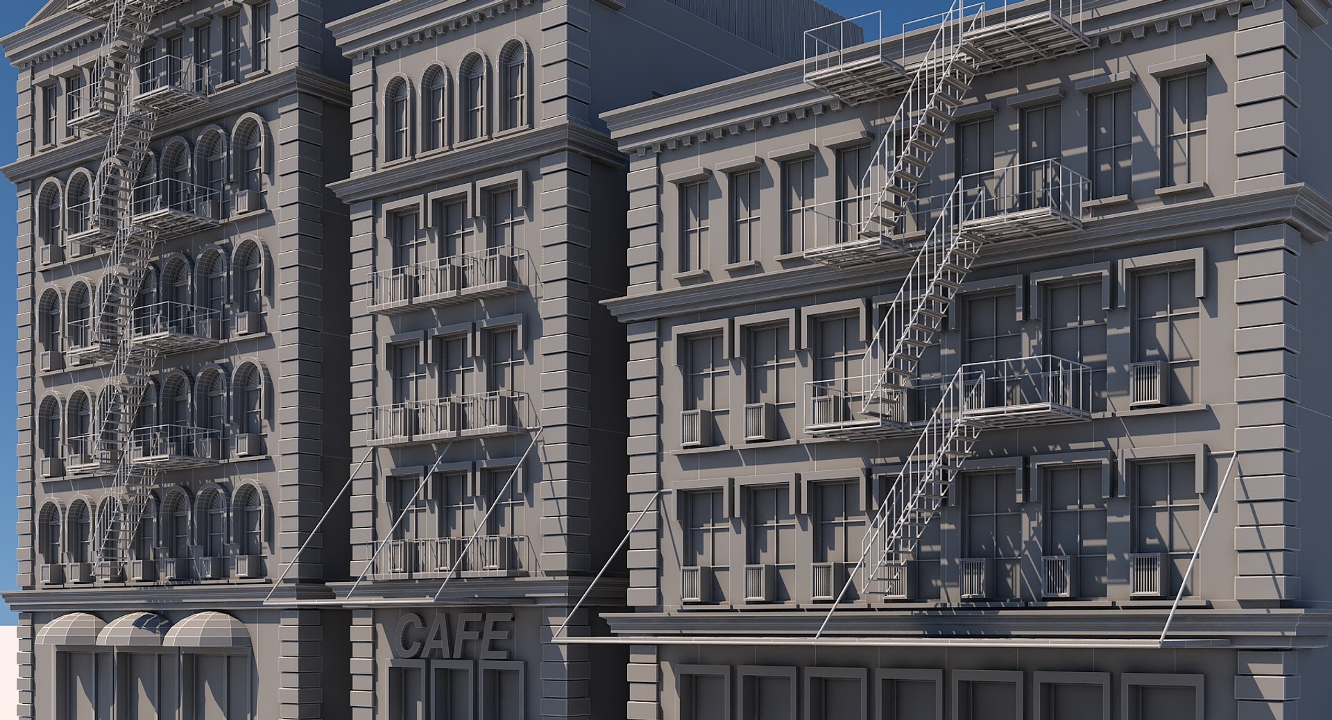 Tenement Buildings 3D Model - TurboSquid 1470716