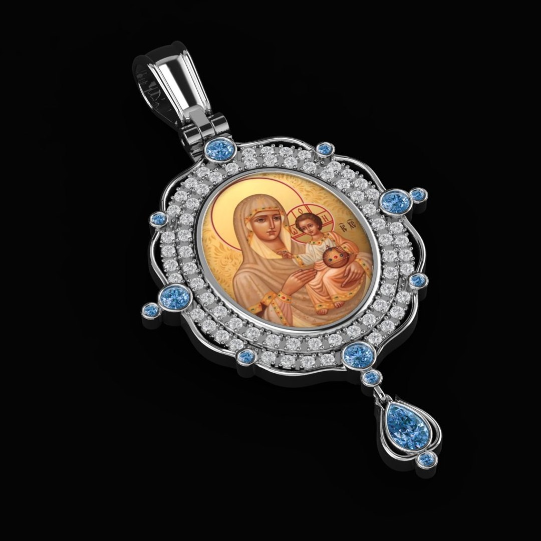 Beautiful Virgin Mary Pendant 3D Model - TurboSquid 1492592