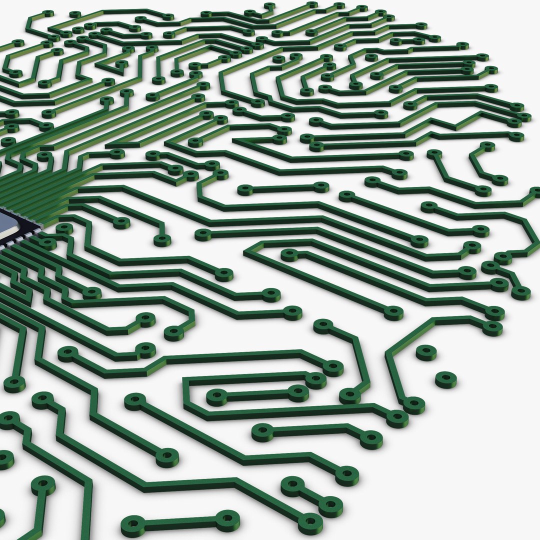 Electronic circuit board brain 3D model - TurboSquid 1613637